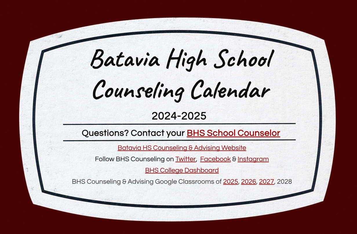 Counseling Calendar | Batavia High School